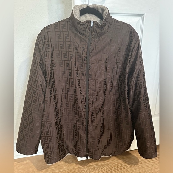 Fendi | Jackets & Coats | Womens Fendi Reversible Monogram Jacket ...